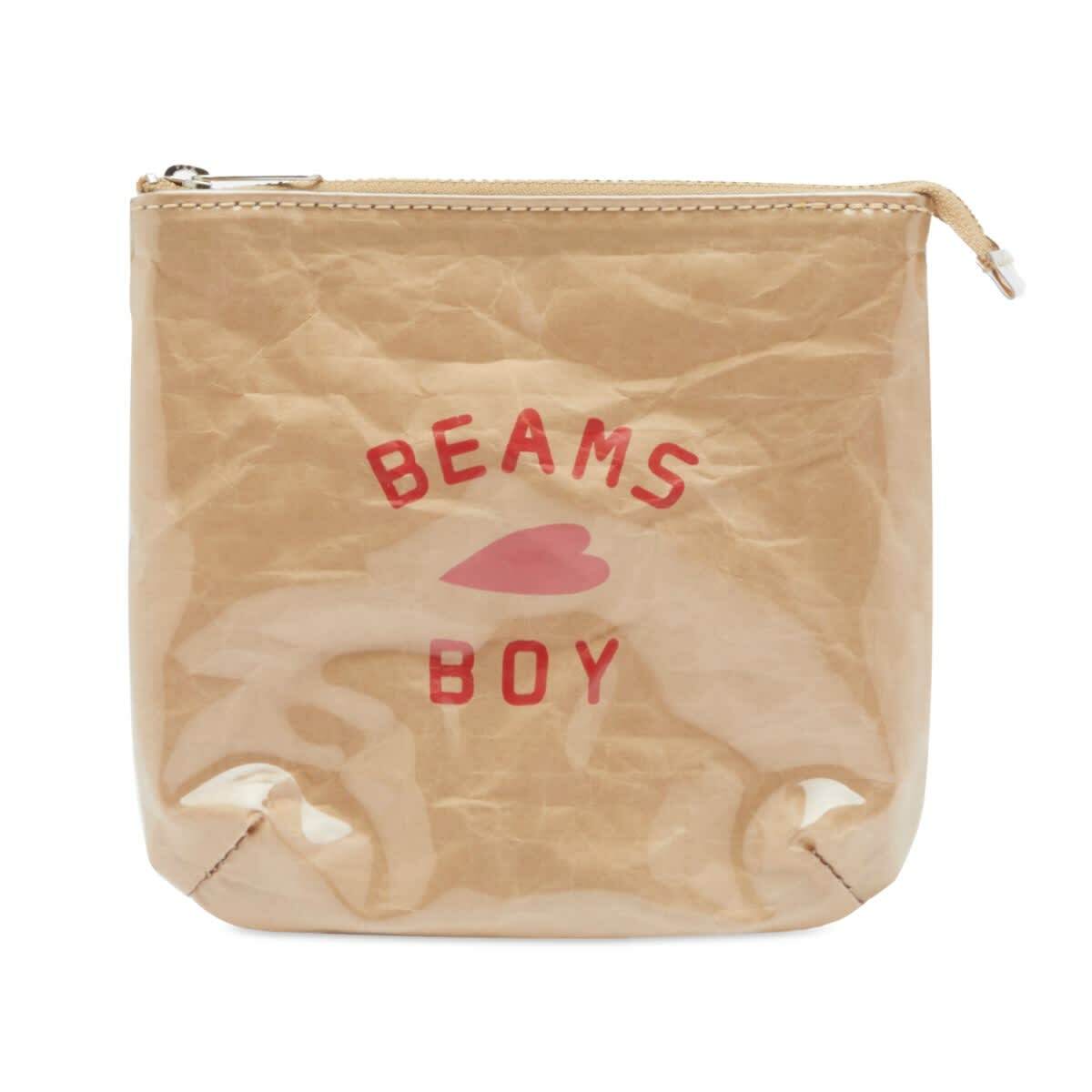 Beams Boy Women's Logo Pouch in Beige Beams Boy