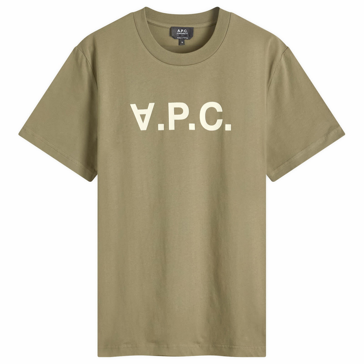 A.P.C. Men's VPC Logo T-Shirt in Military Khaki/Ecru A.P.C.
