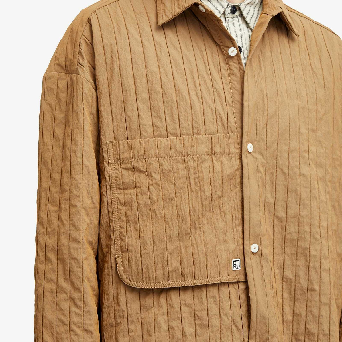 Merely Made Men's Quilted Boxy Overshirt in Sage Brown Merely Made