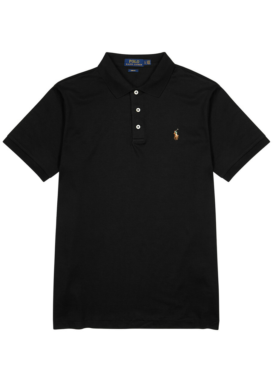 Polo Ralph Lauren Black Slim Pima-cotton Polo Shirt Polo Ralph Lauren