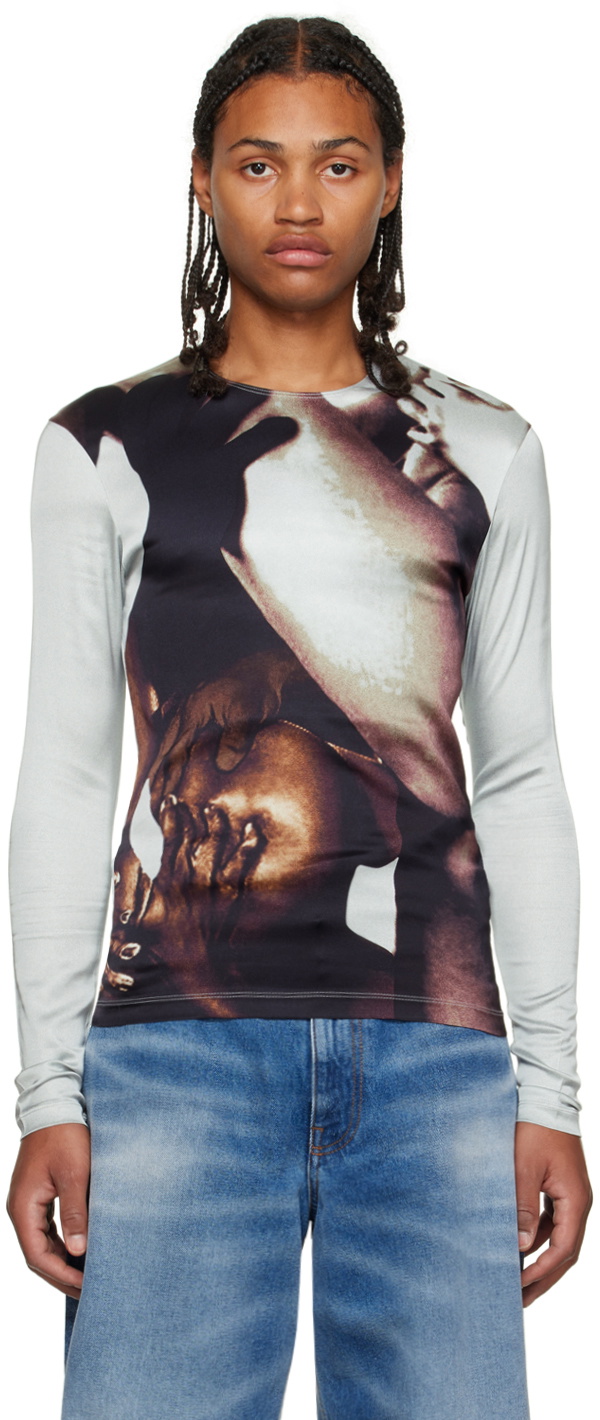 Y/Project White Graphic Long Sleeve T-Shirt Y/Project