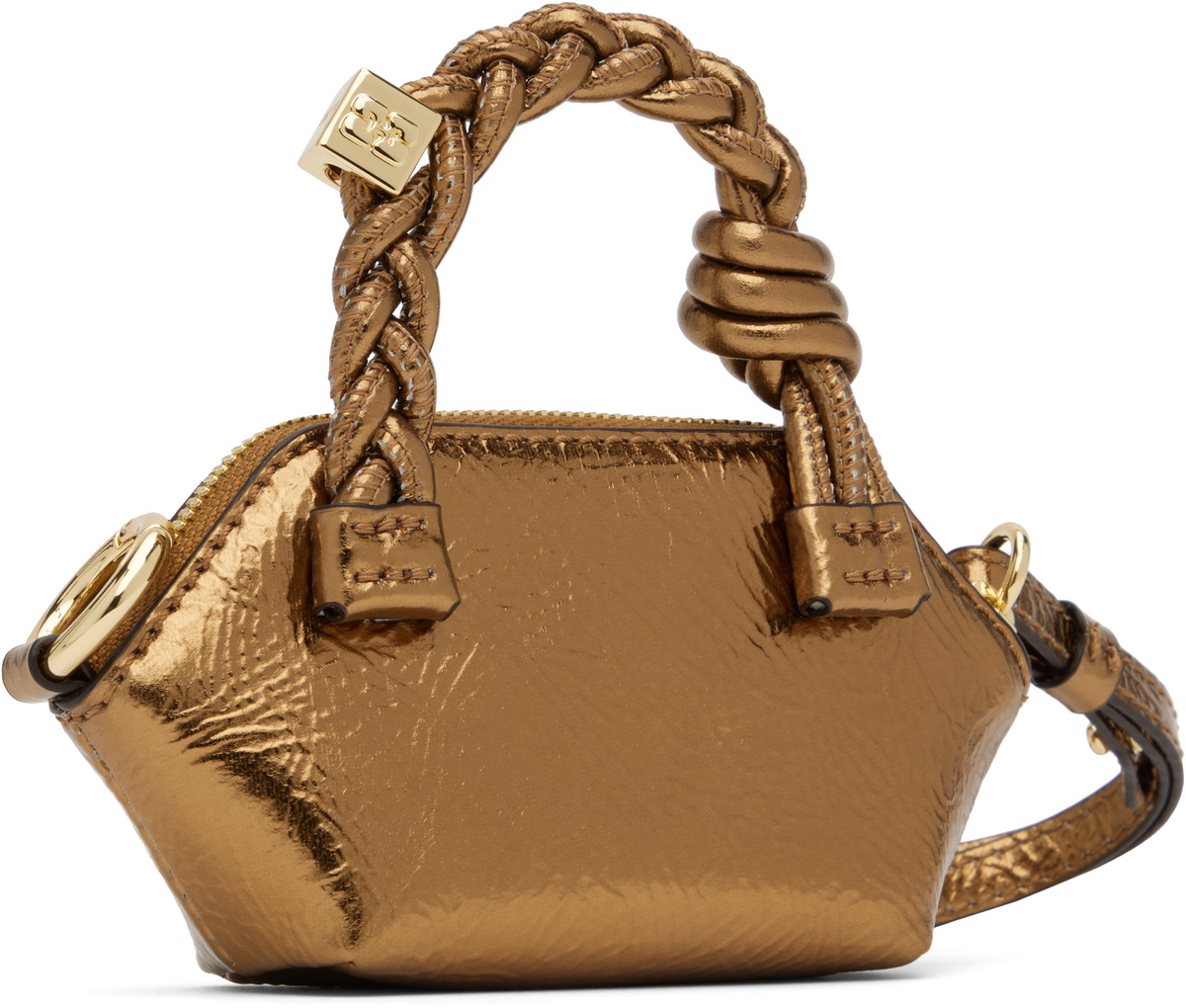 GANNI Bronze Metallic Nano Bou Pouch GANNI
