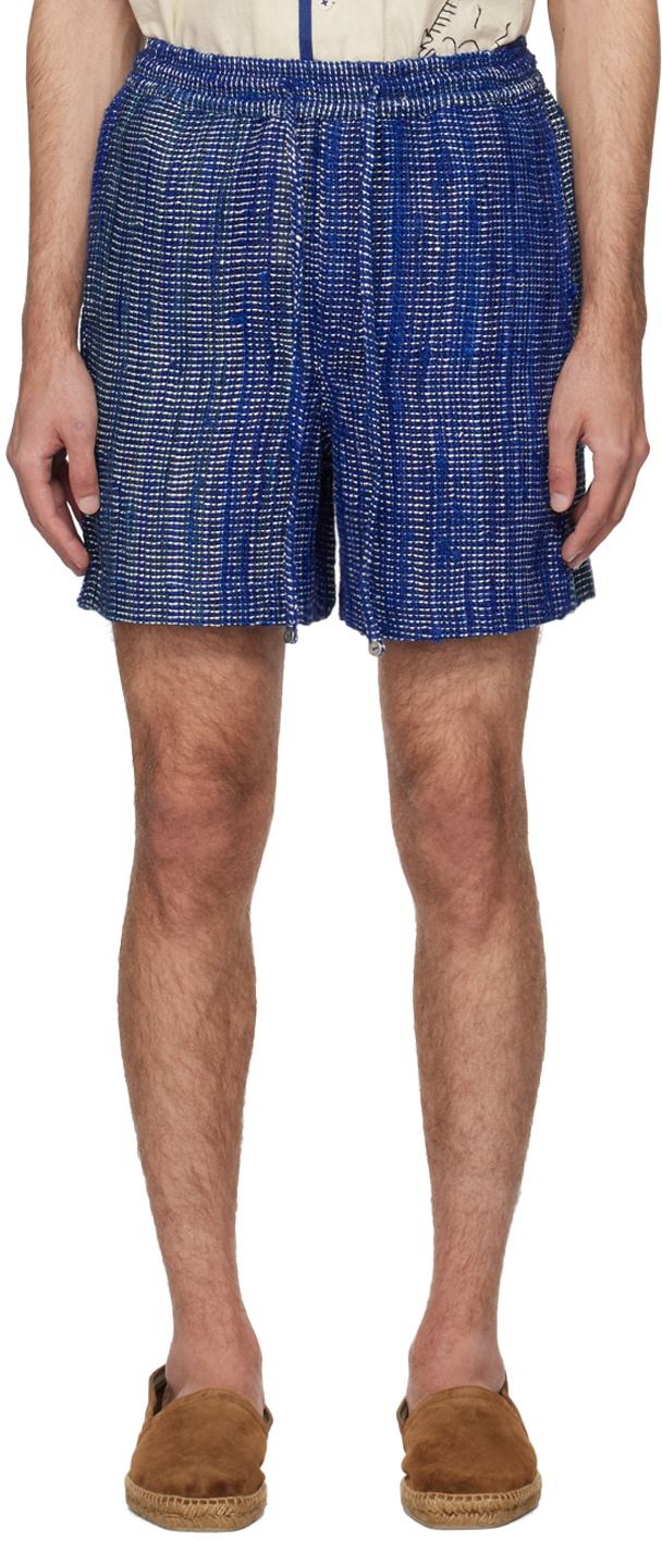 HARAGO Blue Drawstring Shorts