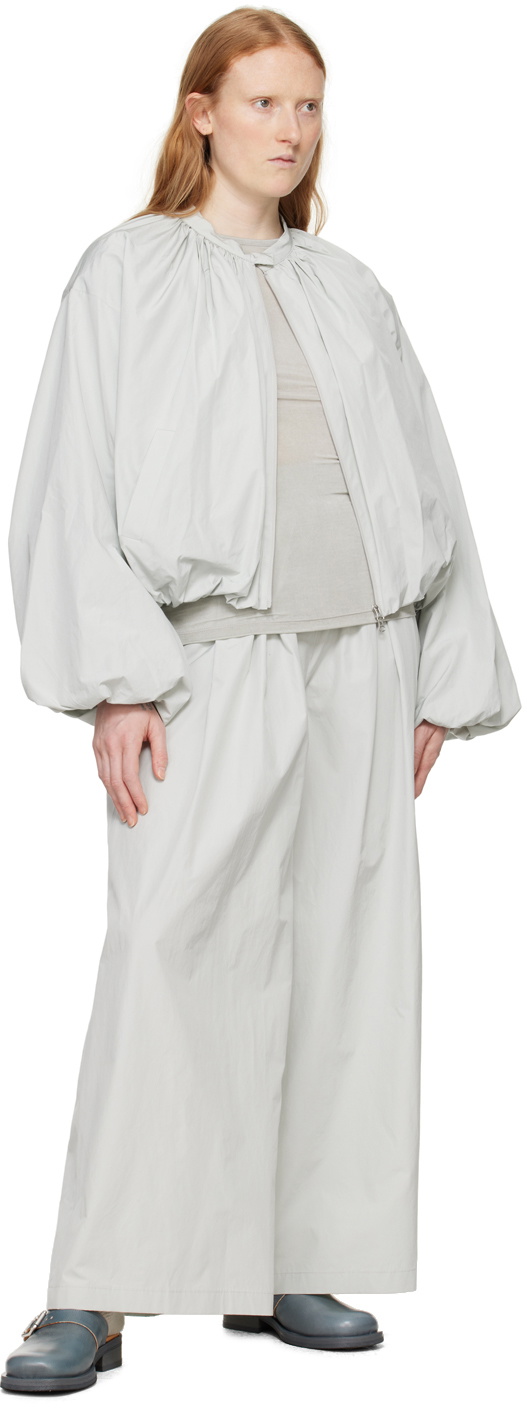 AMOMENTO Gray Shirred Jacket AMOMENTO