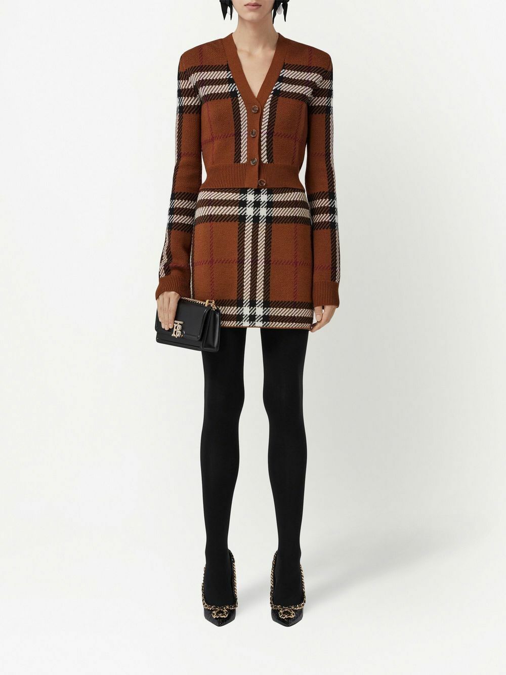 BURBERRY - Check Motif Wool Top Burberry