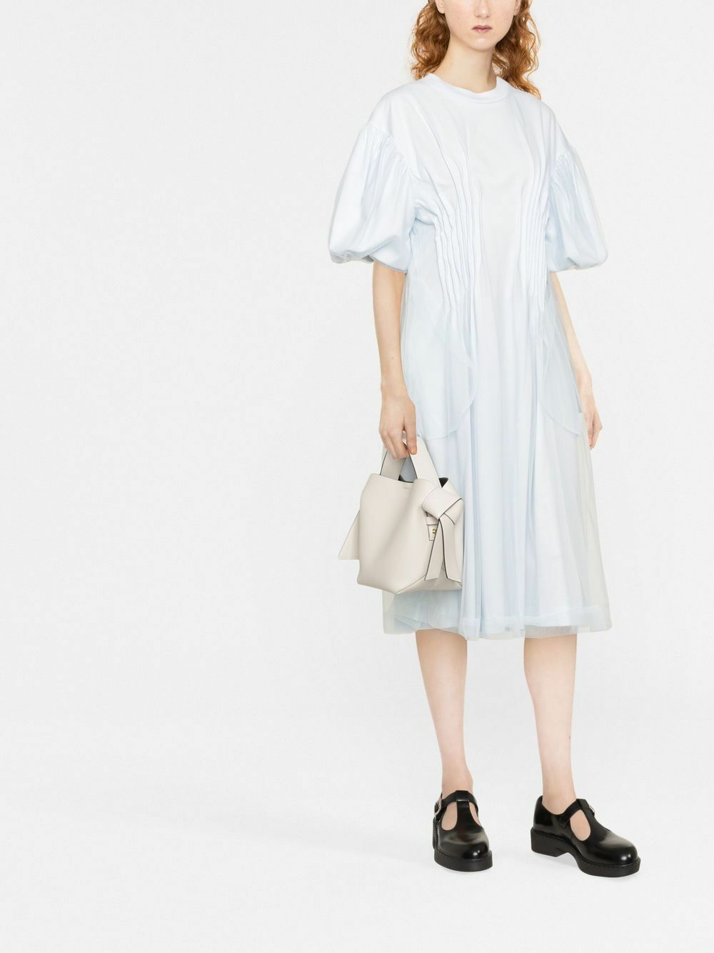 SIMONE ROCHA - Cotton Puff Sleeve Midi Dress Simone Rocha
