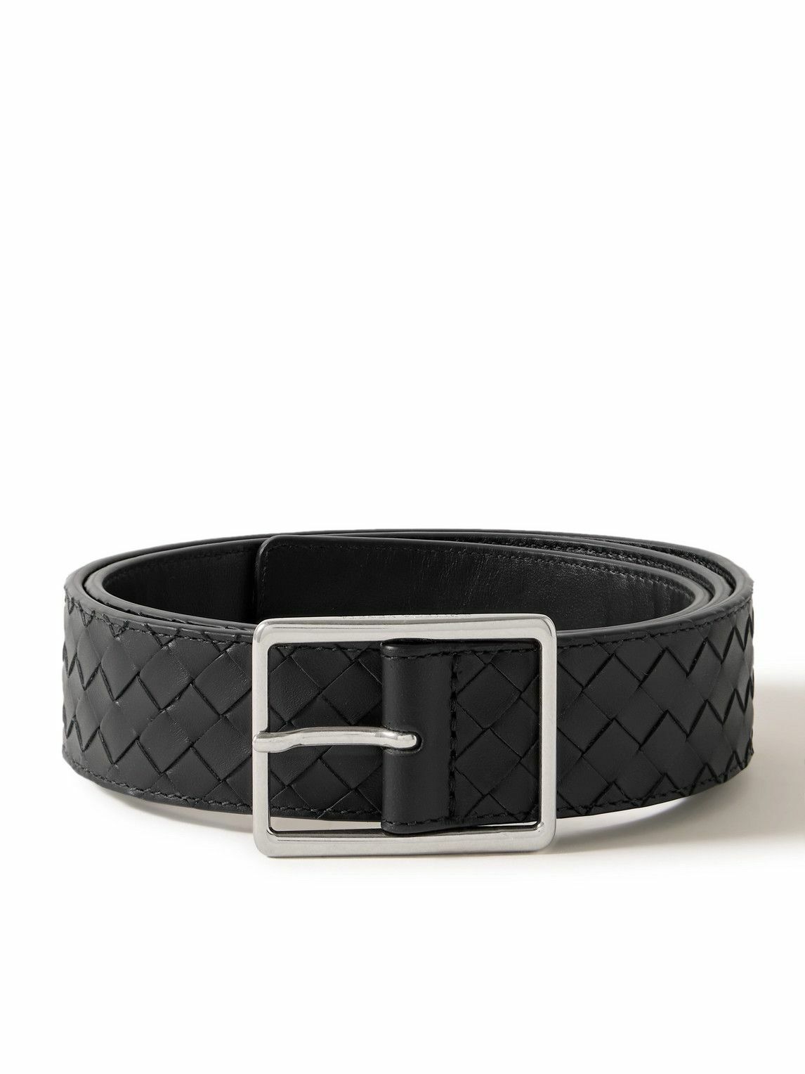 Bottega Veneta - 3.5cm Intrecciato Leather Belt - Black Bottega Veneta