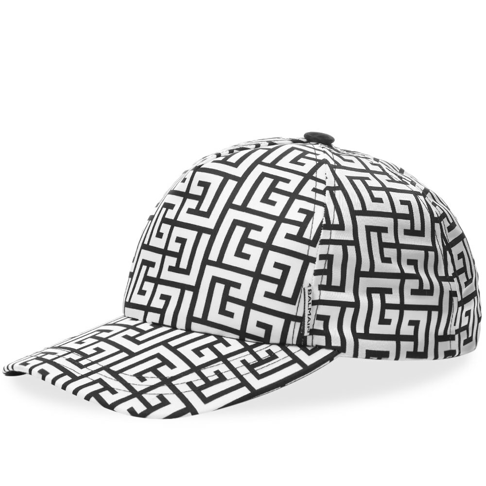 Balmain Men's Monogram Logo Cap in Black Balmain