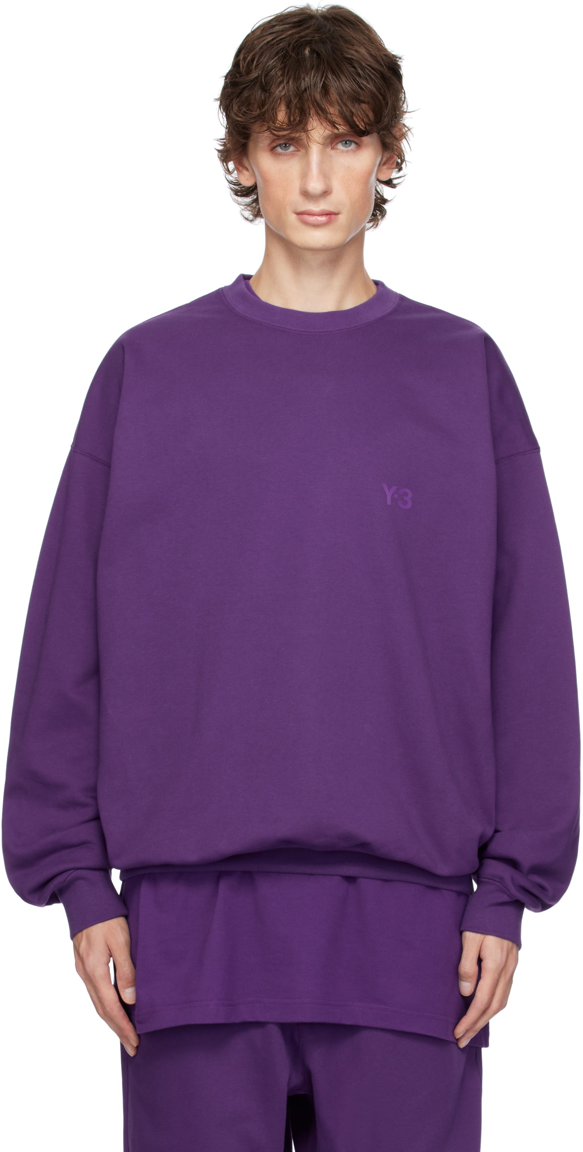 Y-3 Purple Front Logo Sweatshirt Y-3