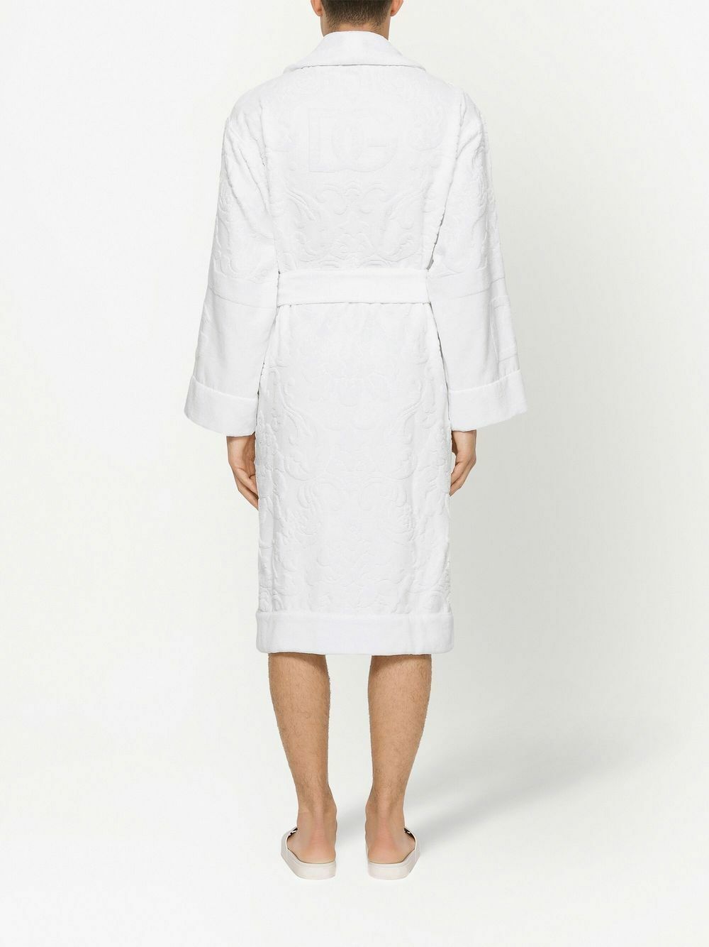 Dolce & Gabbana Terry Cotton Jacquard Bath Robe Dolce & Gabbana