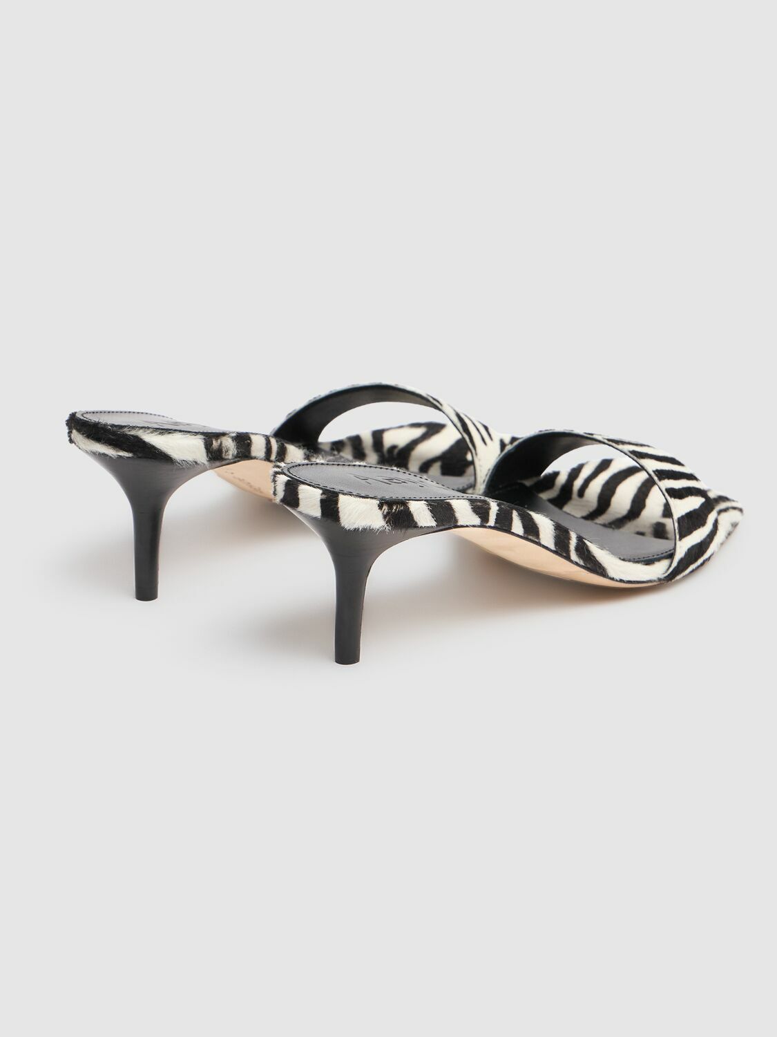 AEYDE 55mm Ilvy Zebra Print Leather Mules Aeyde