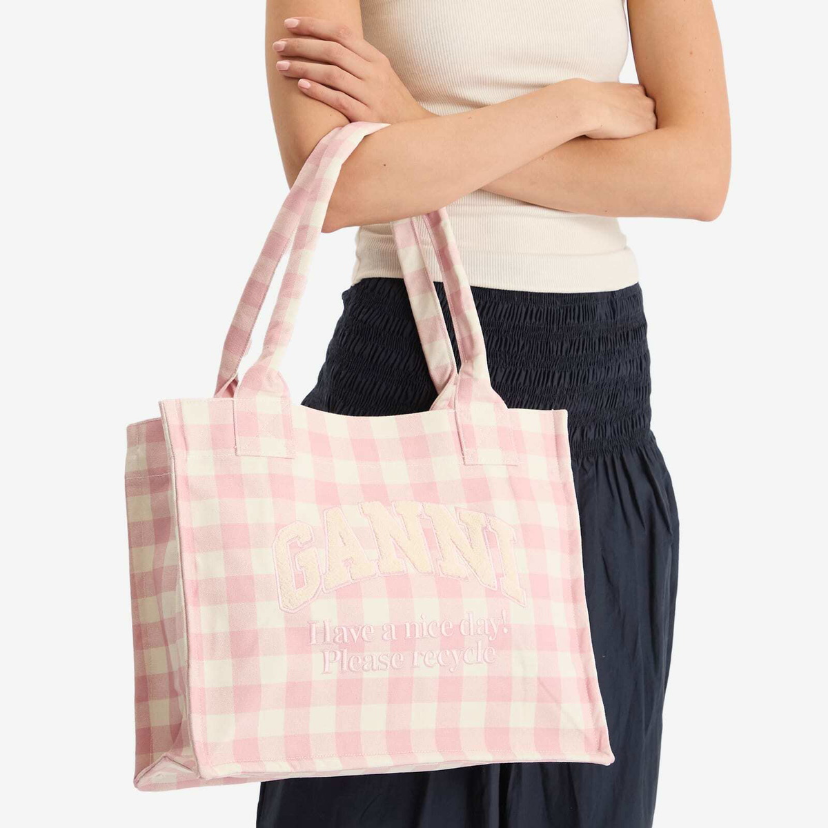 GANNI Women's Large Easy Shopper in Bleached Mauve GANNI