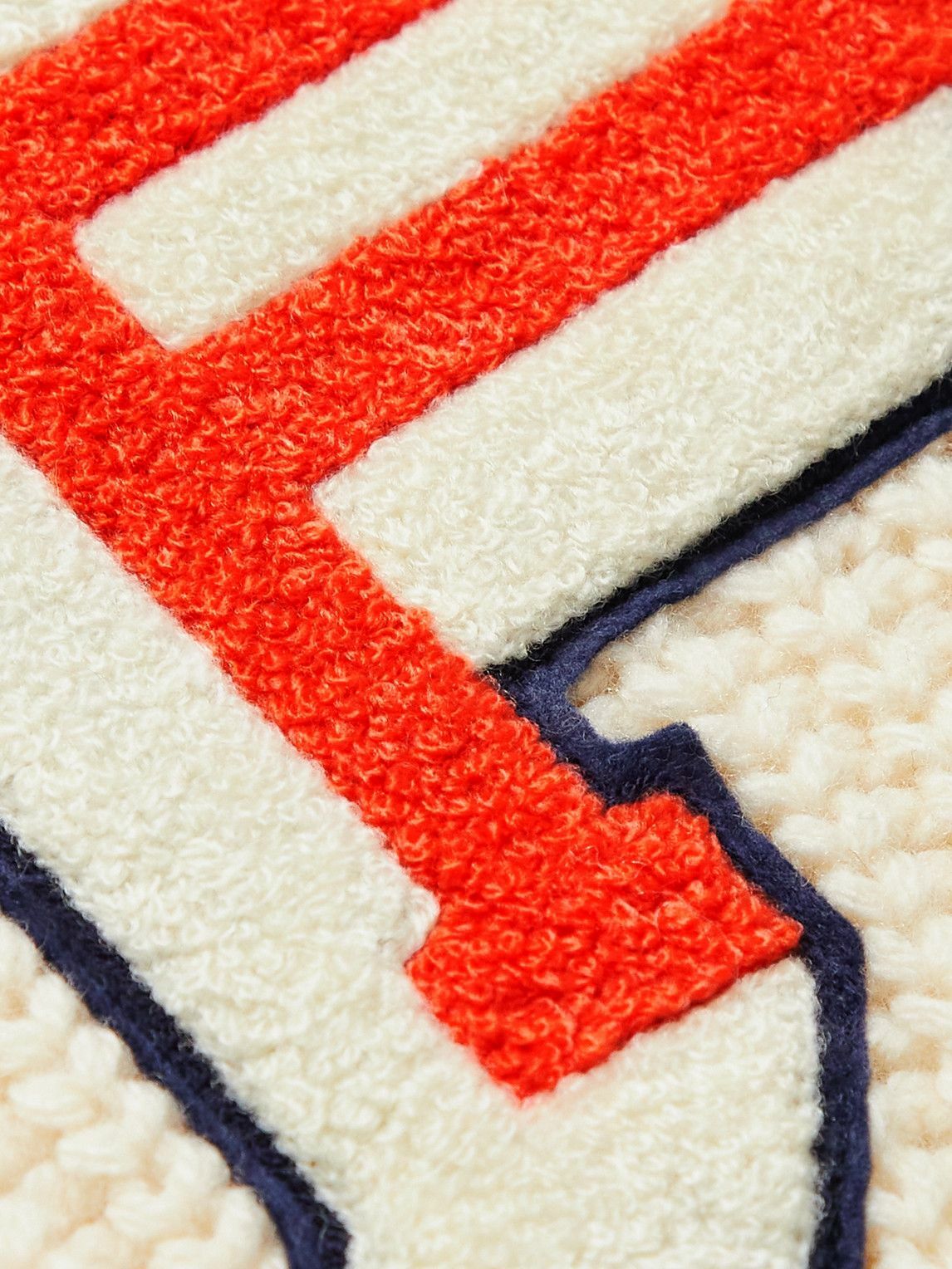 Beams Plus - Logo-Appliquéd Ribbed Wool-Blend Cardigan - Neutrals Beams ...