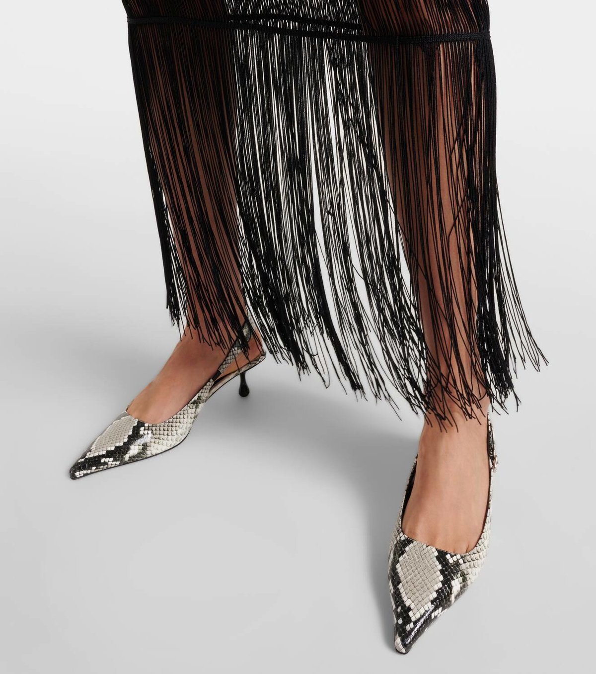 Jimmy Choo Amel 50 snake-effect leather slingback pumps Jimmy Choo