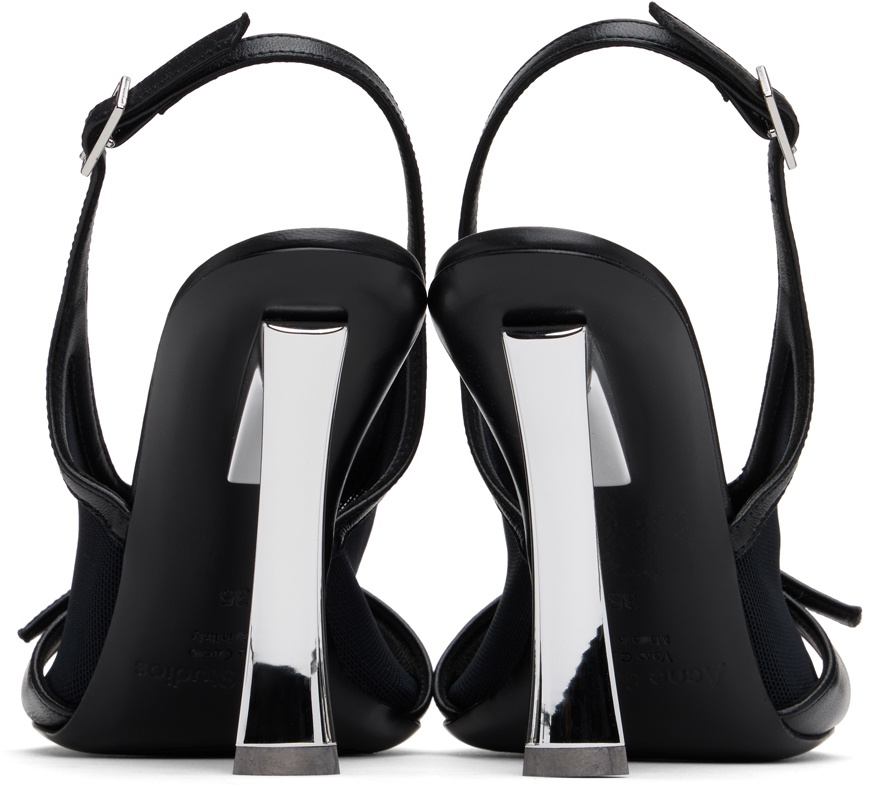 Acne Studios Black Mesh Slingback Heels Acne Studios