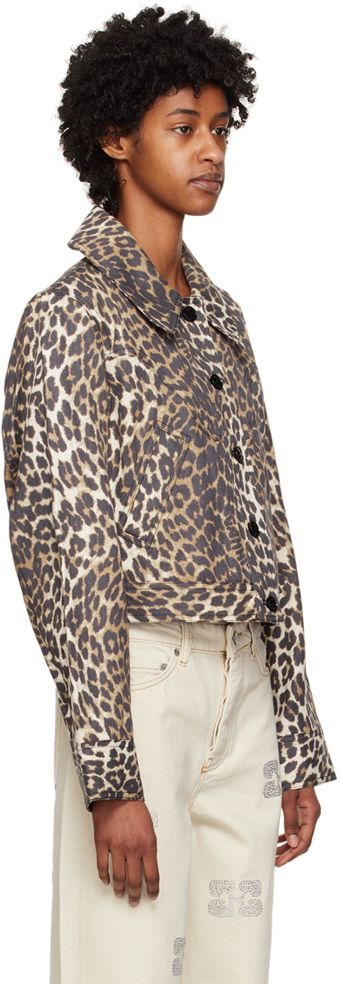 GANNI Brown Leopard Jacket GANNI