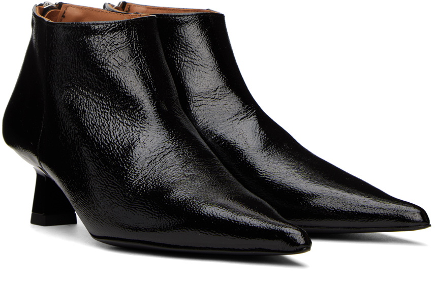 GANNI Black Soft Pointy Crop Boots GANNI