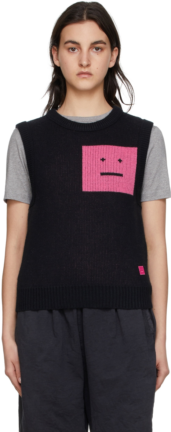 Acne Studios Black Wool Face Vest Acne Studios