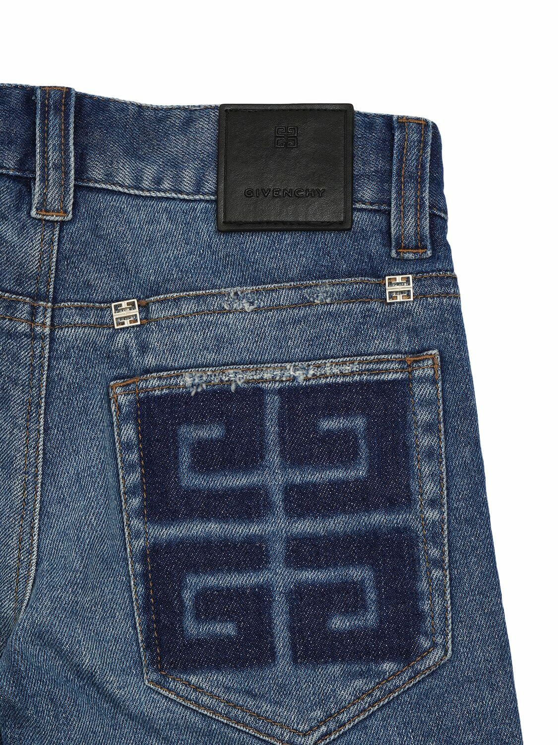 GIVENCHY Distressed Cotton Denim Shorts Givenchy