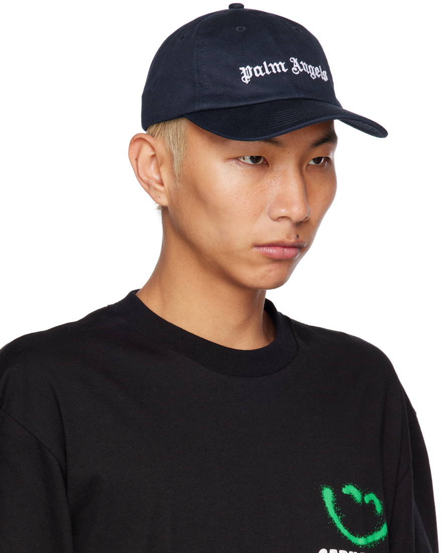 Palm Angels Navy Embroidered Baseball Cap Palm Angels