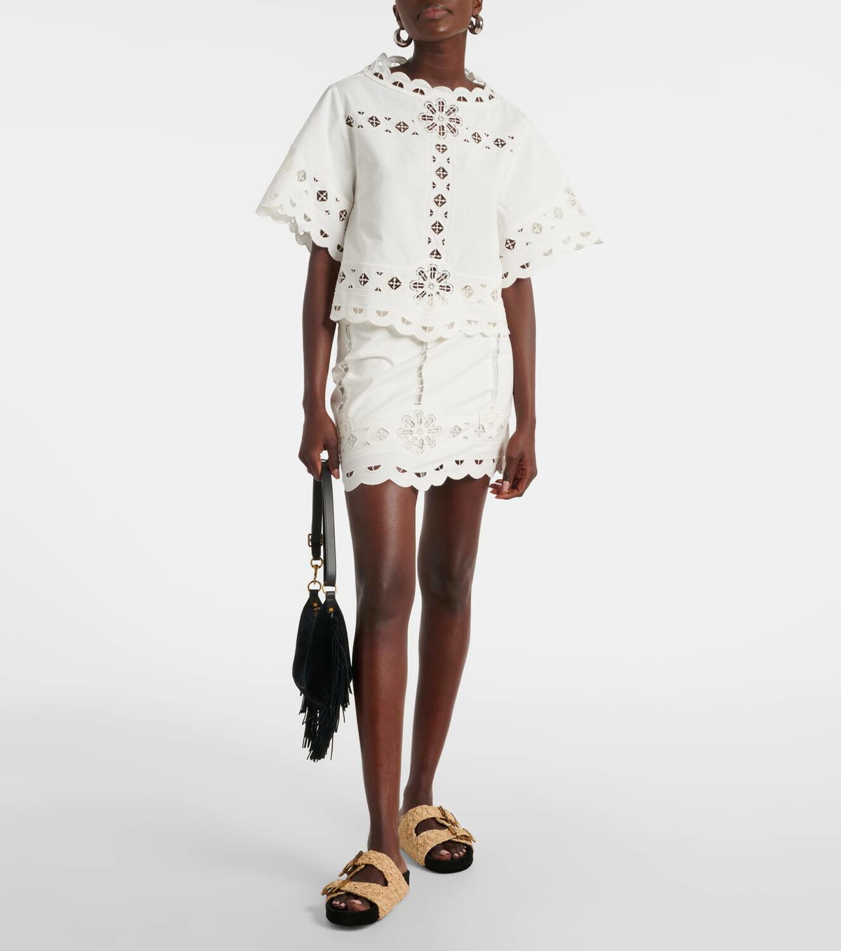 Isabel Marant Parissa embroidered cotton crop top Isabel Marant
