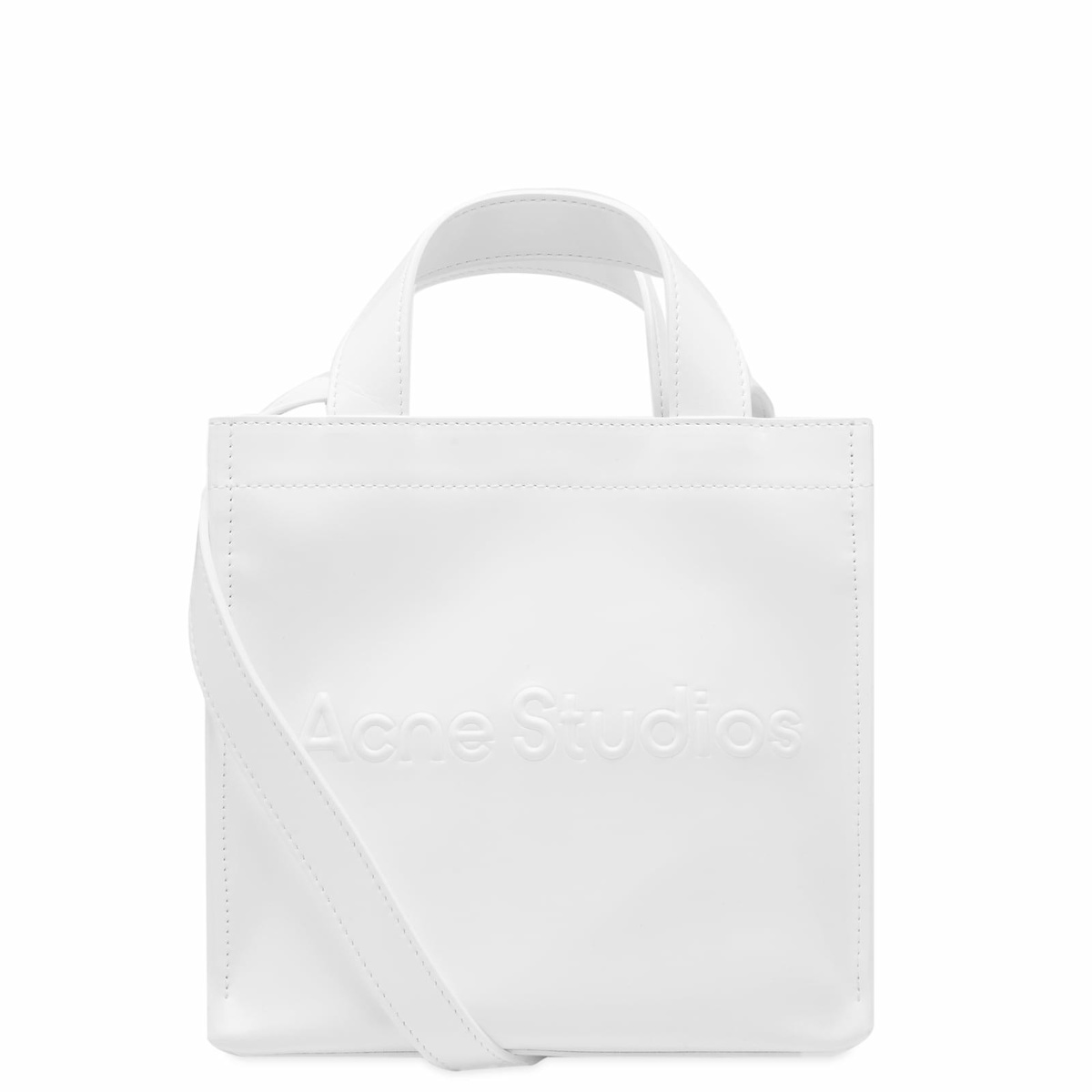 Acne Studios Women's Logo Shopper Mini Bag in White Acne Studios