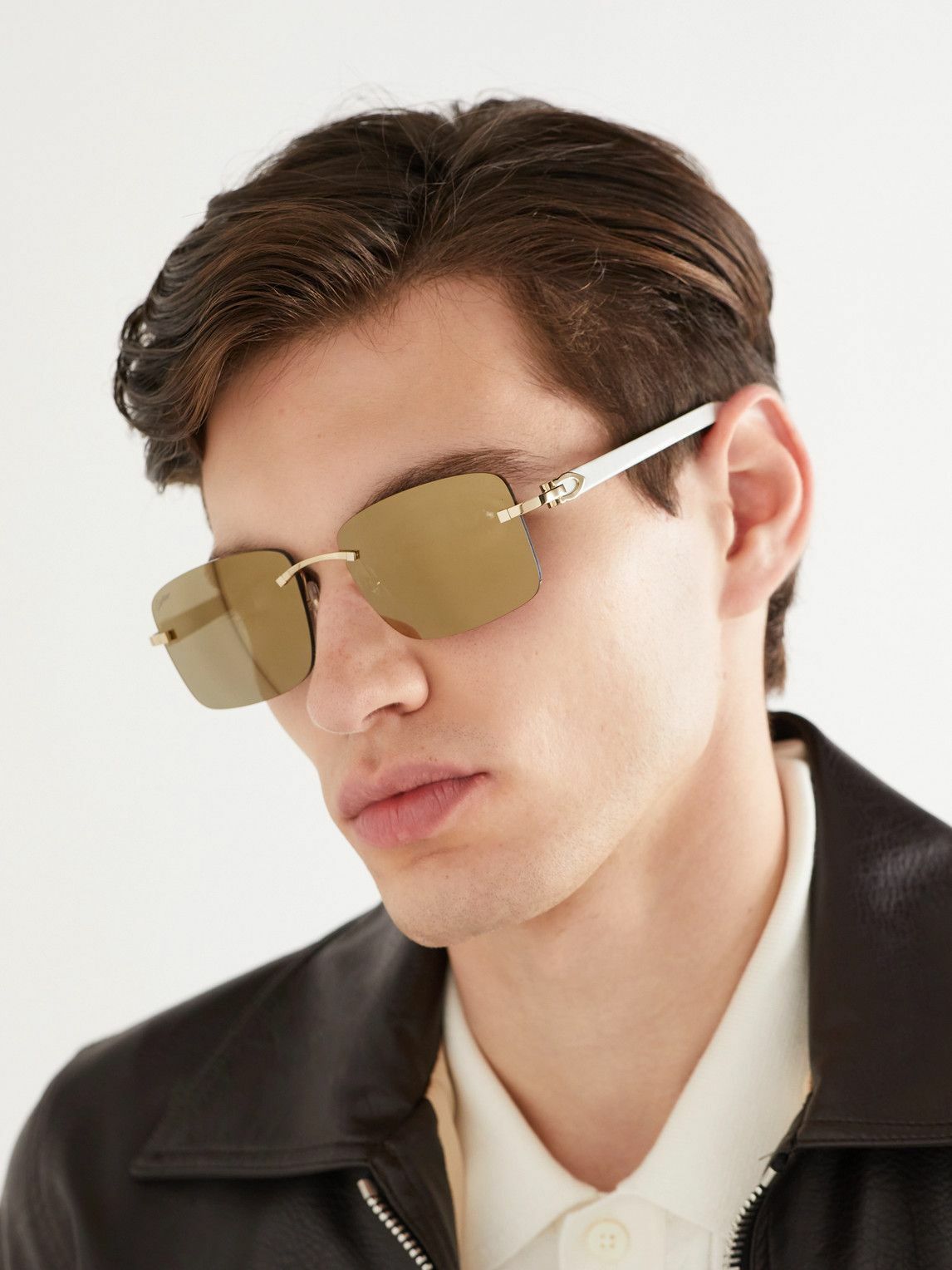 Cartier Eyewear - Frameless Gold-Tone Sunglasses Cartier