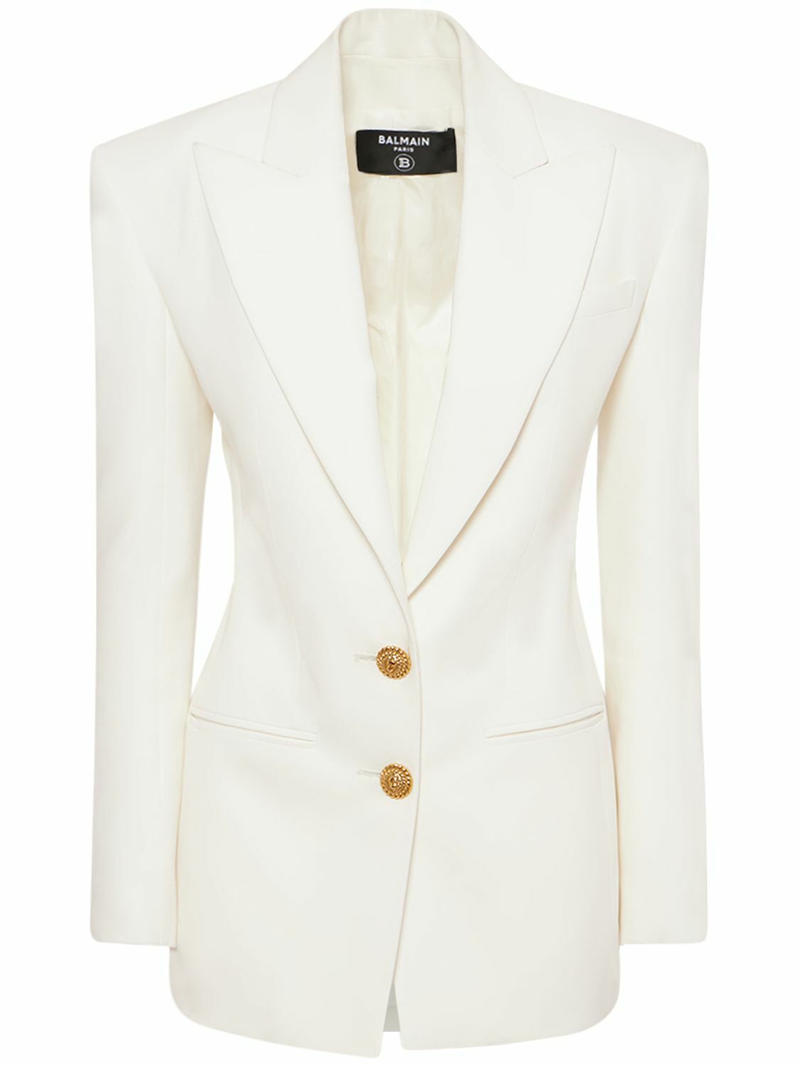 BALMAIN - Single Breast Fitted Crepe Jacket Balmain