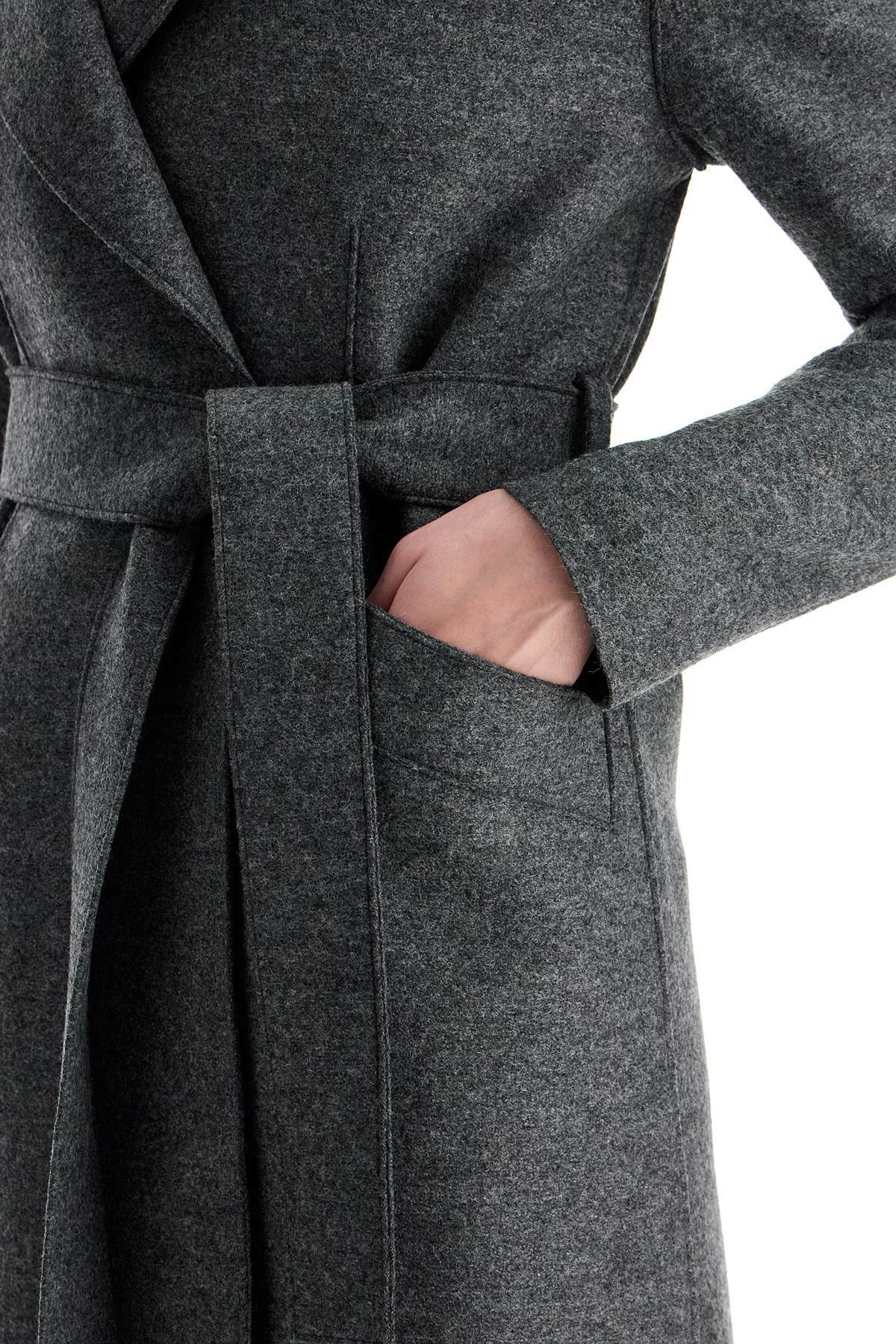 HARRIS WHARF LONDON long coat in pressed wool Grey Harris Wharf London