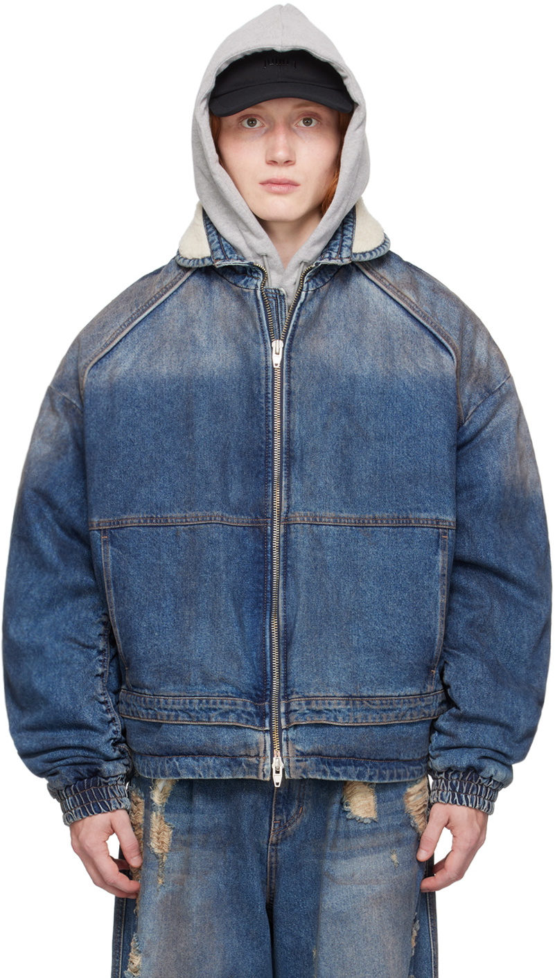 Juun.J Blue Padded Denim Jacket Juun.J