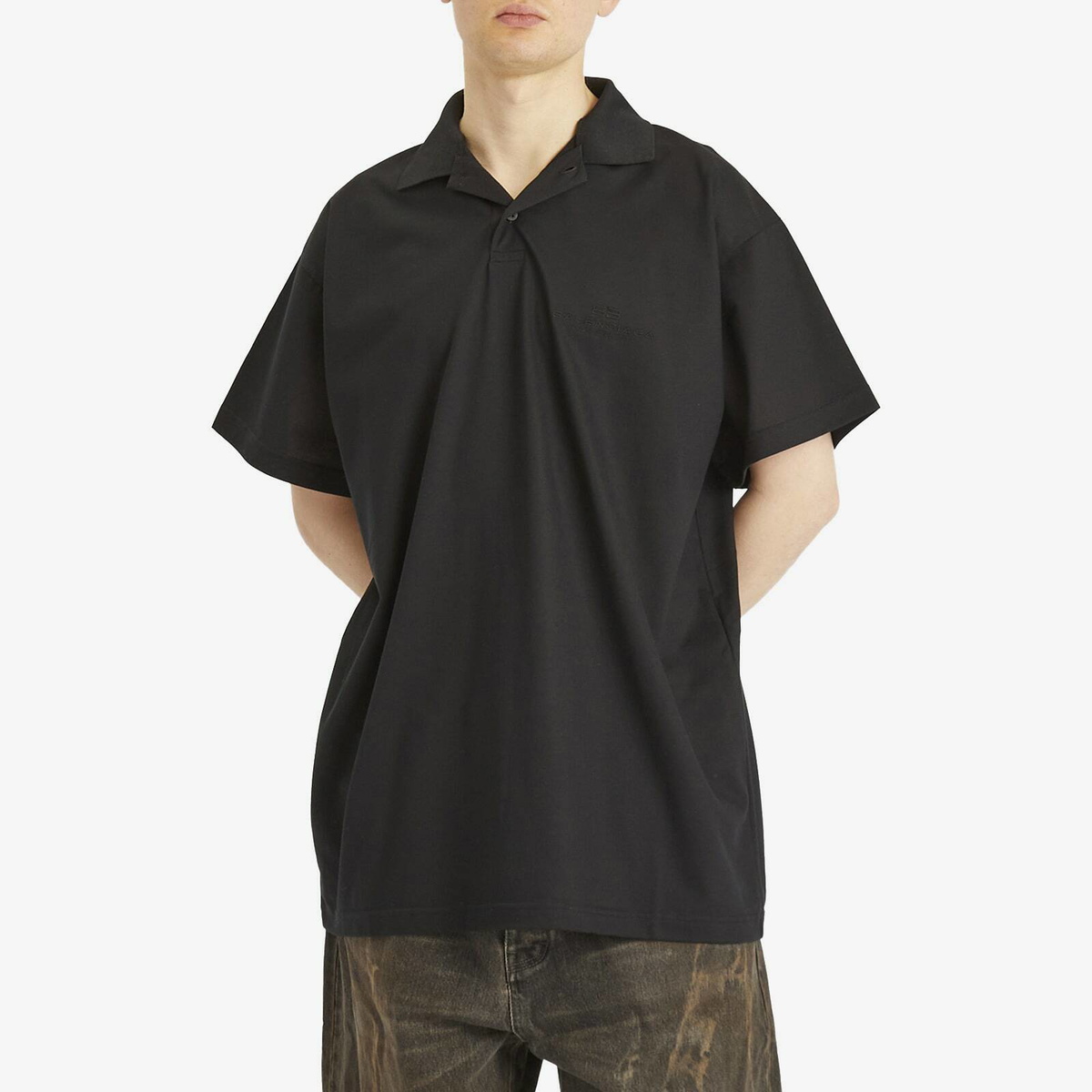 Balenciaga Men's Garderobe Polo in Black Balenciaga