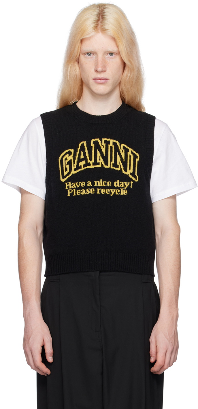 GANNI Black Graphic Vest GANNI