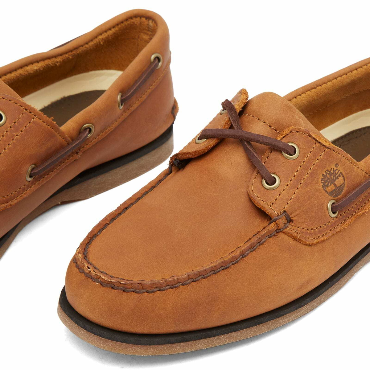 Timberland Men's Classic 2 Eye Boat Shoe in Wheat Full Grain Timberland