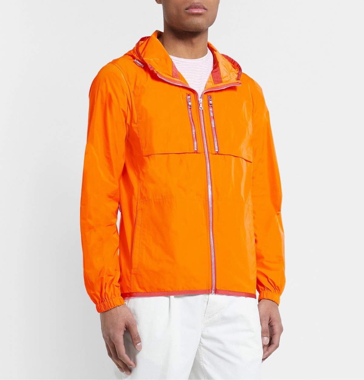 Orlebar Brown - Wye Grosgrain-Trimmed Shell Hooded Jacket - Orange ...