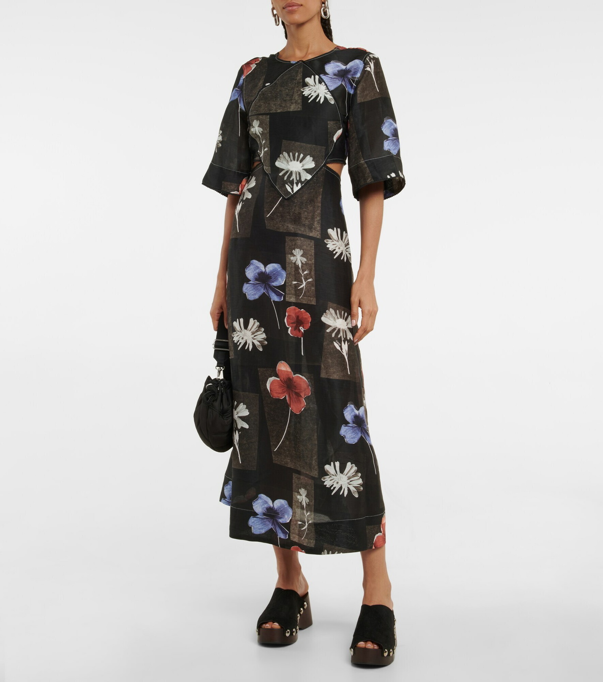 Ganni - Floral linen and silk maxi dress GANNI