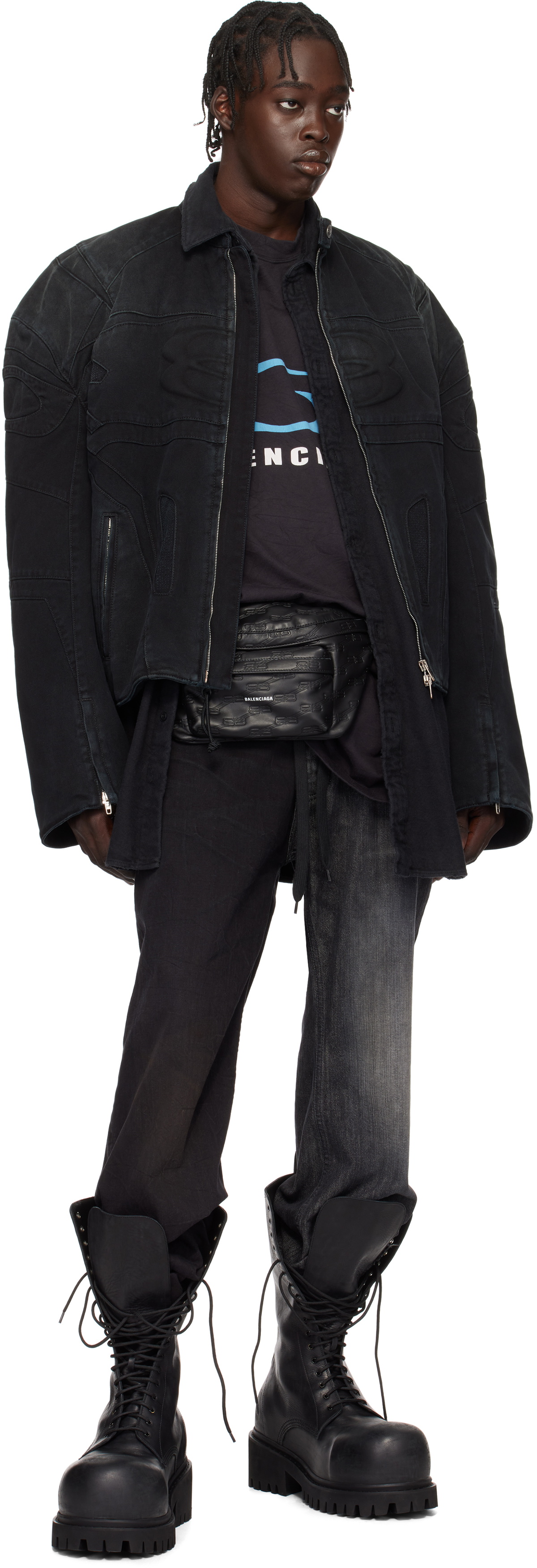 Balenciaga Black Racer Denim Jacket Balenciaga