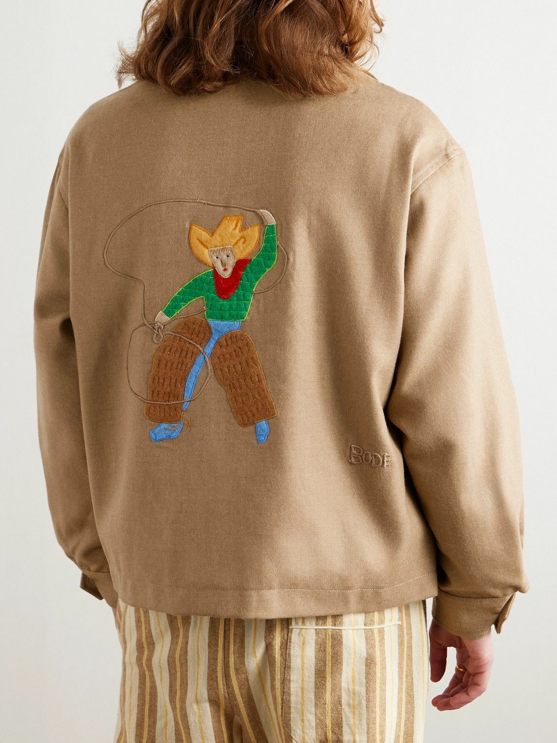 BODE - Rodeo Franck Appliquéd Wool-Twill Jacket - Brown Bode