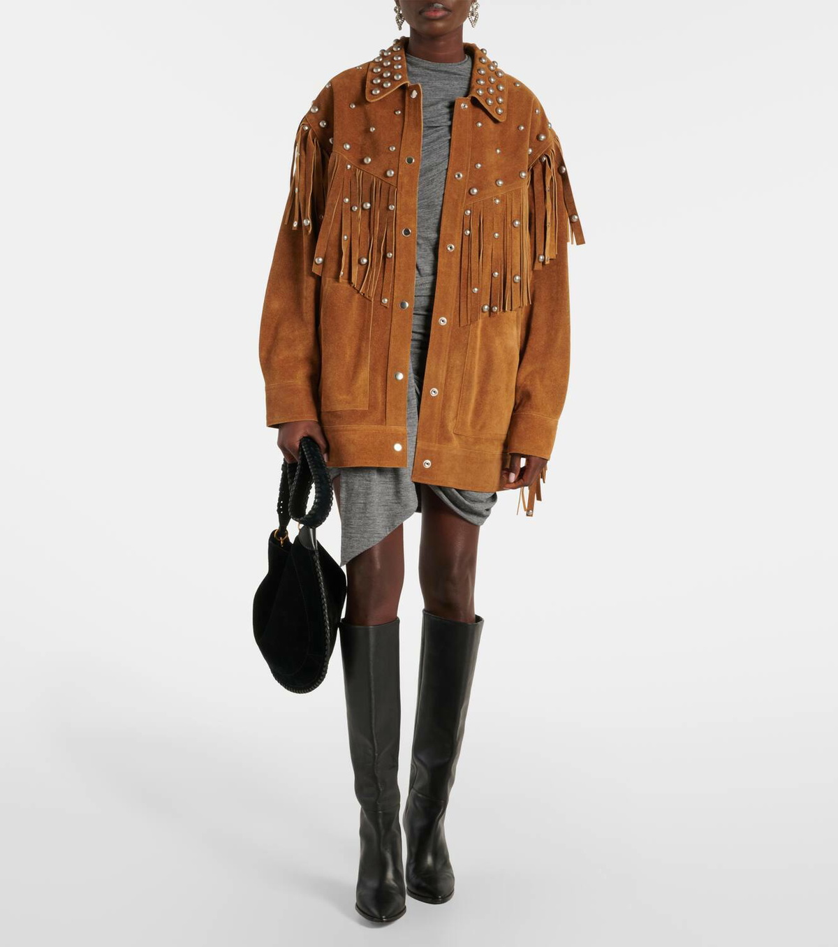Isabel Marant Fenzy embellished fringed suede jacket Isabel Marant