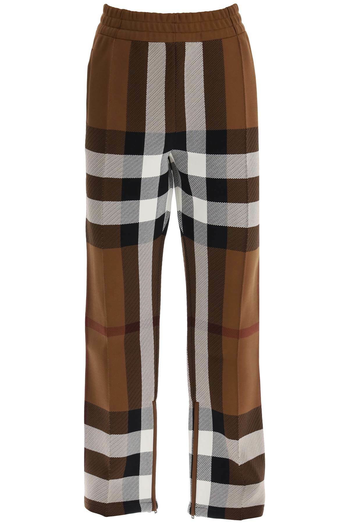 BURBERRY check track pants Brown Burberry
