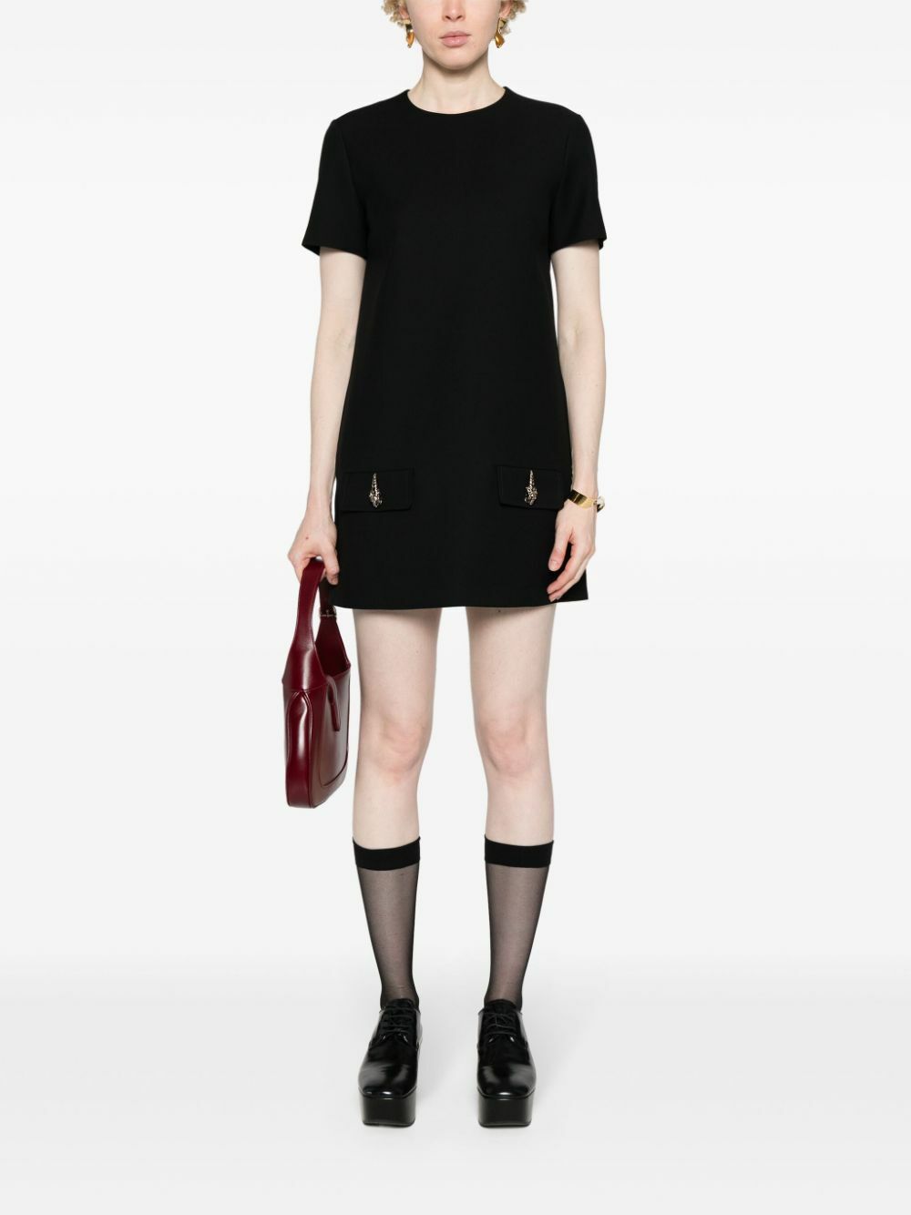 GUCCI - Wool And Silk Blend Mini Dress Gucci