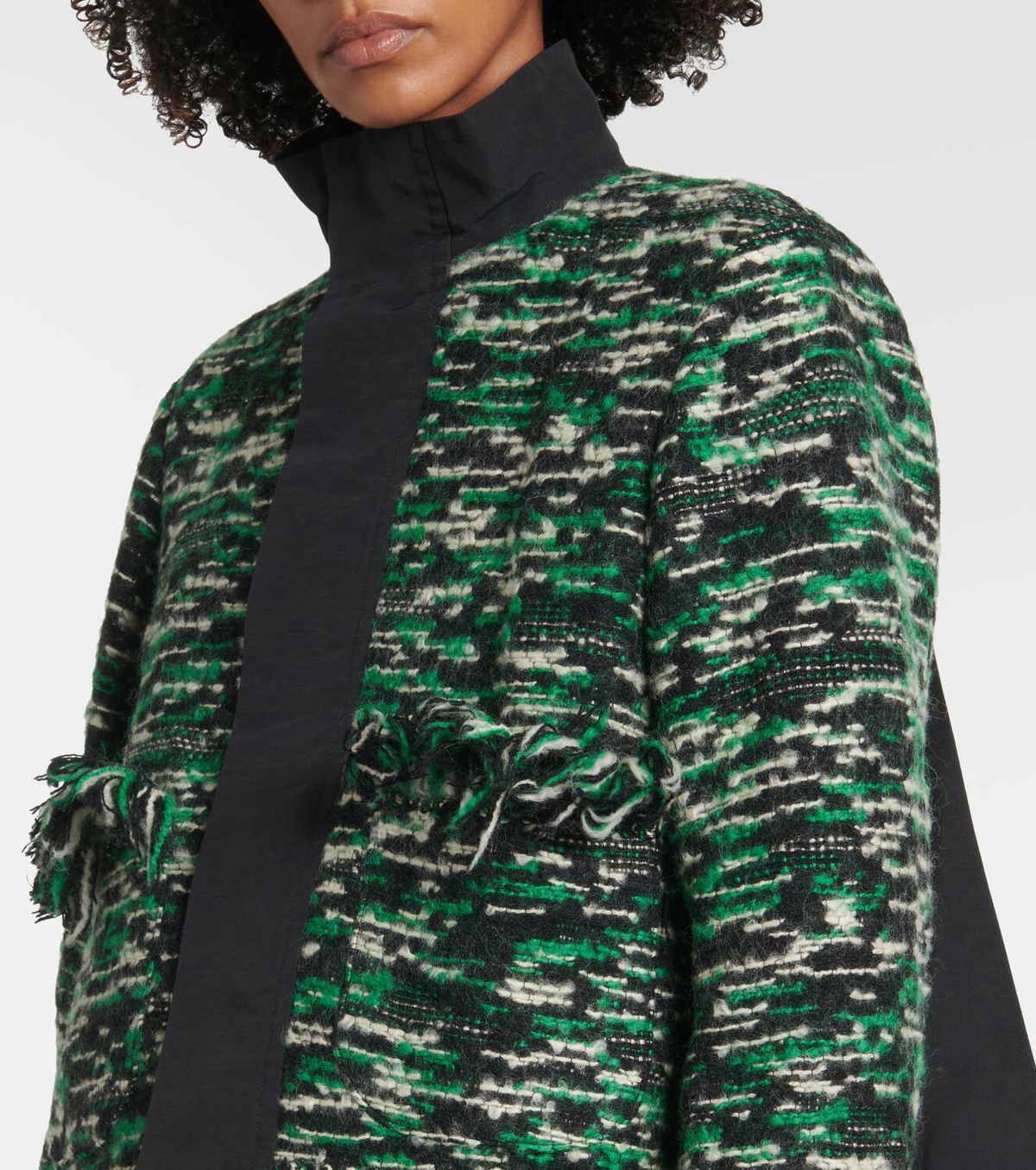 Sacai Fringed wool-blend tweed jacket Sacai