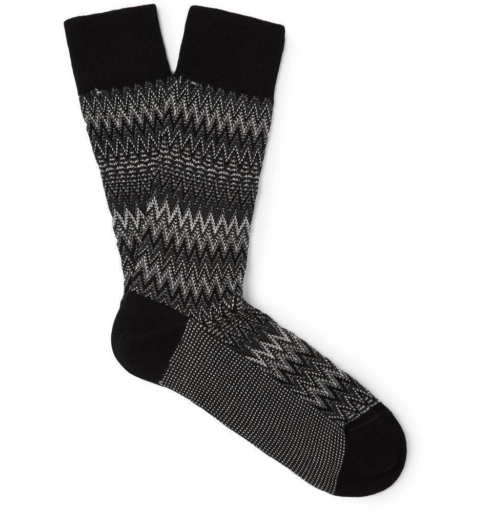 Missoni - Crochet-Knit Cotton-Blend Socks - Men - Black Missoni