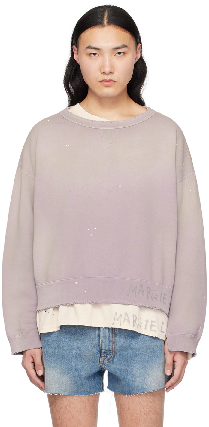 Maison Margiela Purple Handwritten Sweatshirt Maison Margiela