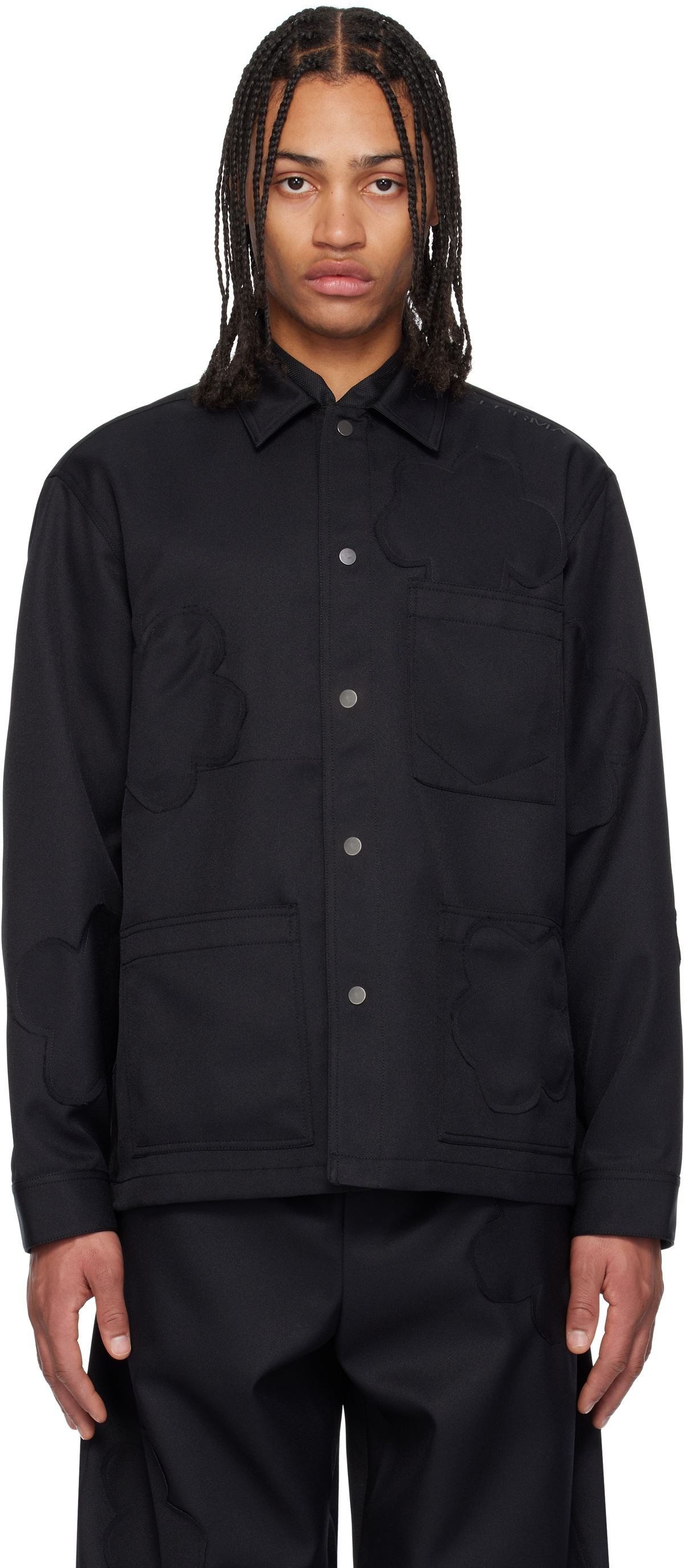 FORMA Black Flower Patches Work Jacket Forma