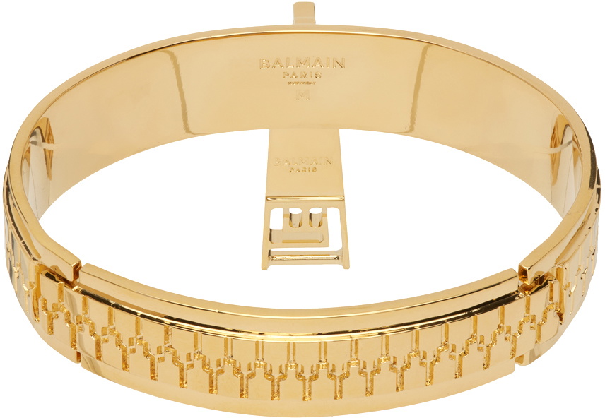 Balmain Gold Zip Cuff Bracelet Balmain