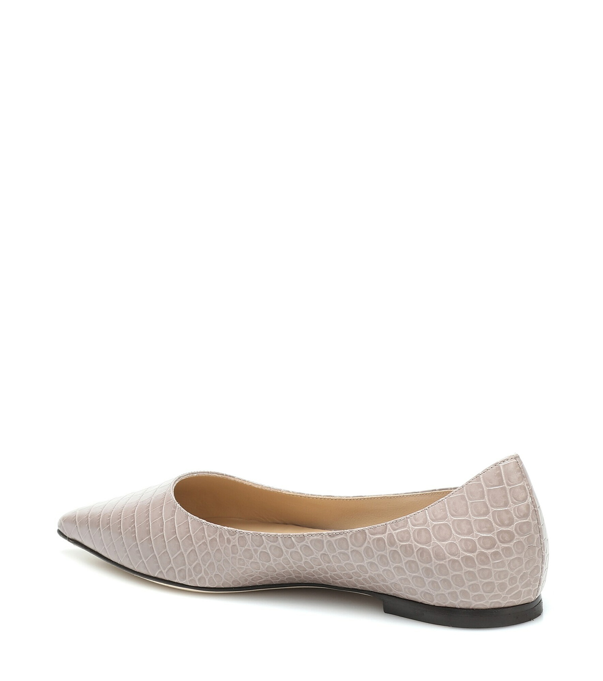 Jimmy Choo - Love croc-effect leather ballet flats Jimmy Choo