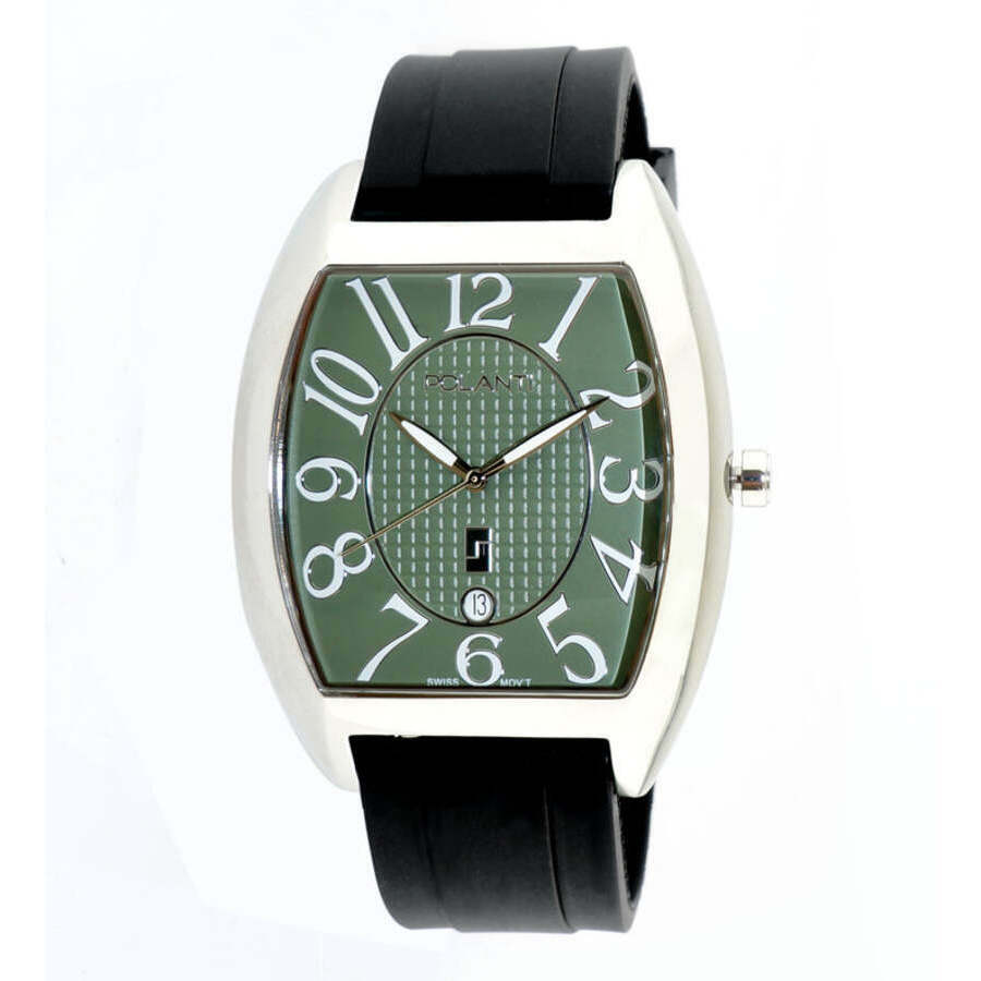 Polanti Time Zone Quartz Green Dial Mens Watch 1Z-101G-SS Polanti