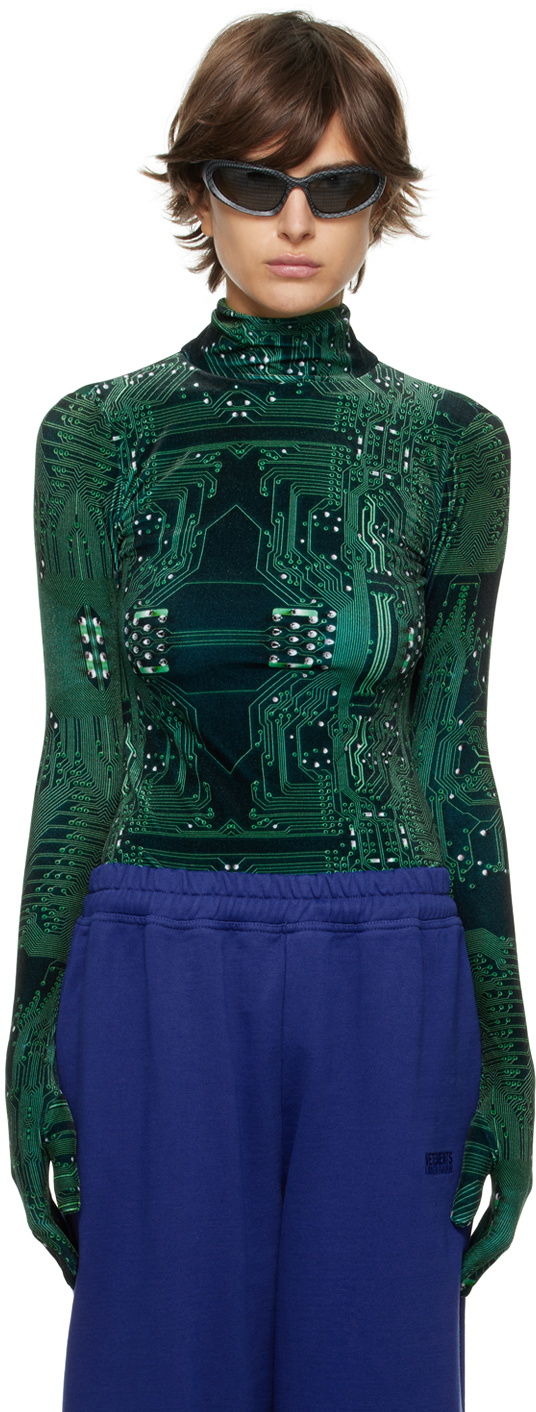 VETEMENTS Green Cyber Turtleneck Vetements