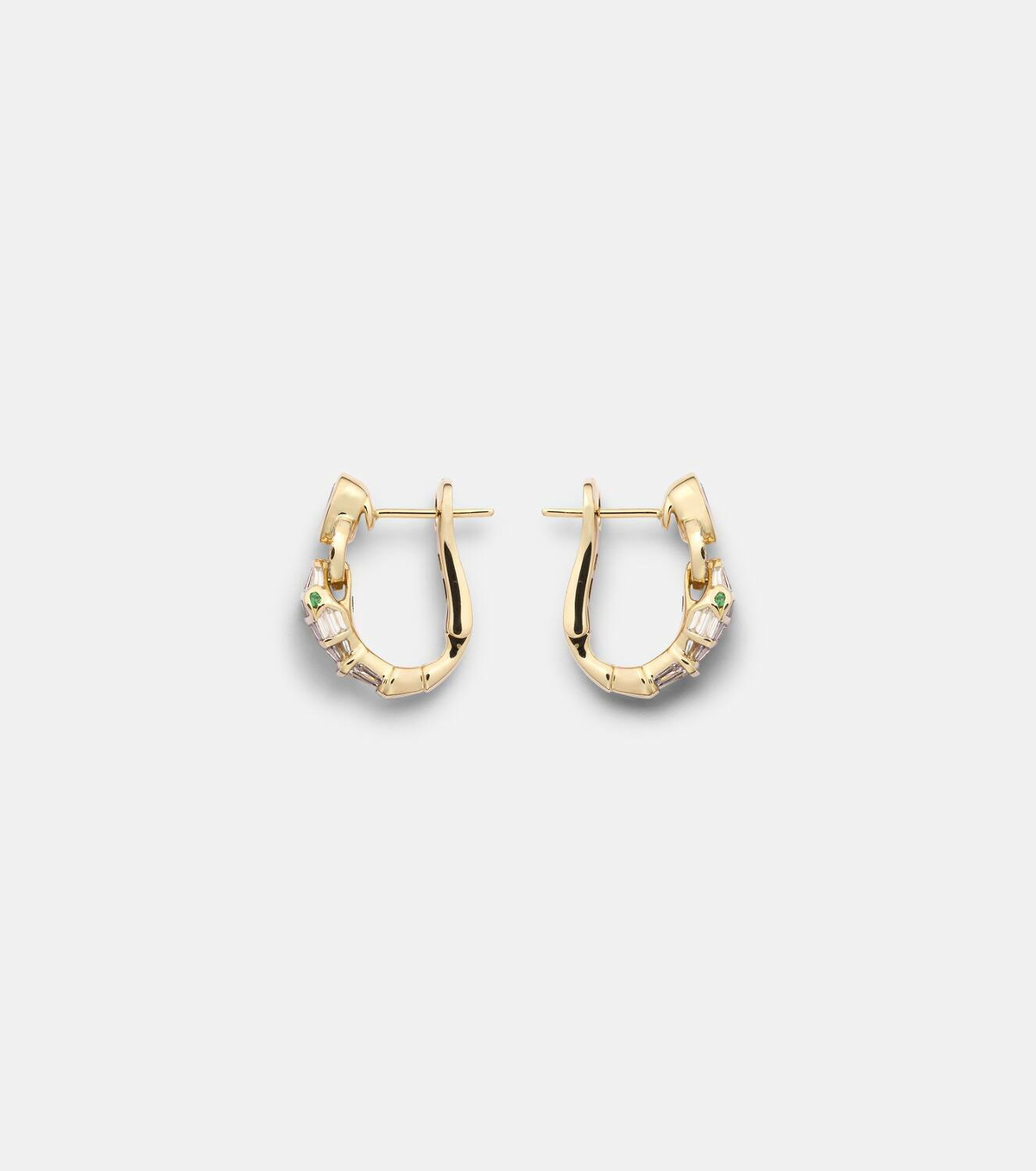 Shay Jewelry Serpentine 18kt gold hoop earrings with diamonds Shay Jewelry