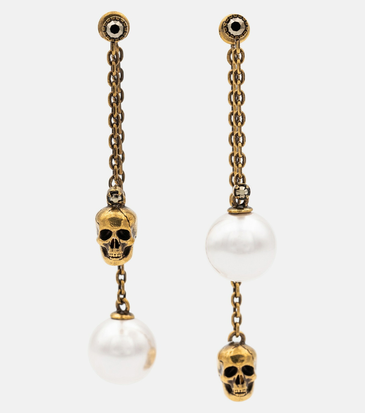 Alexander McQueen - Faux pearl and skull earrings Alexander McQueen
